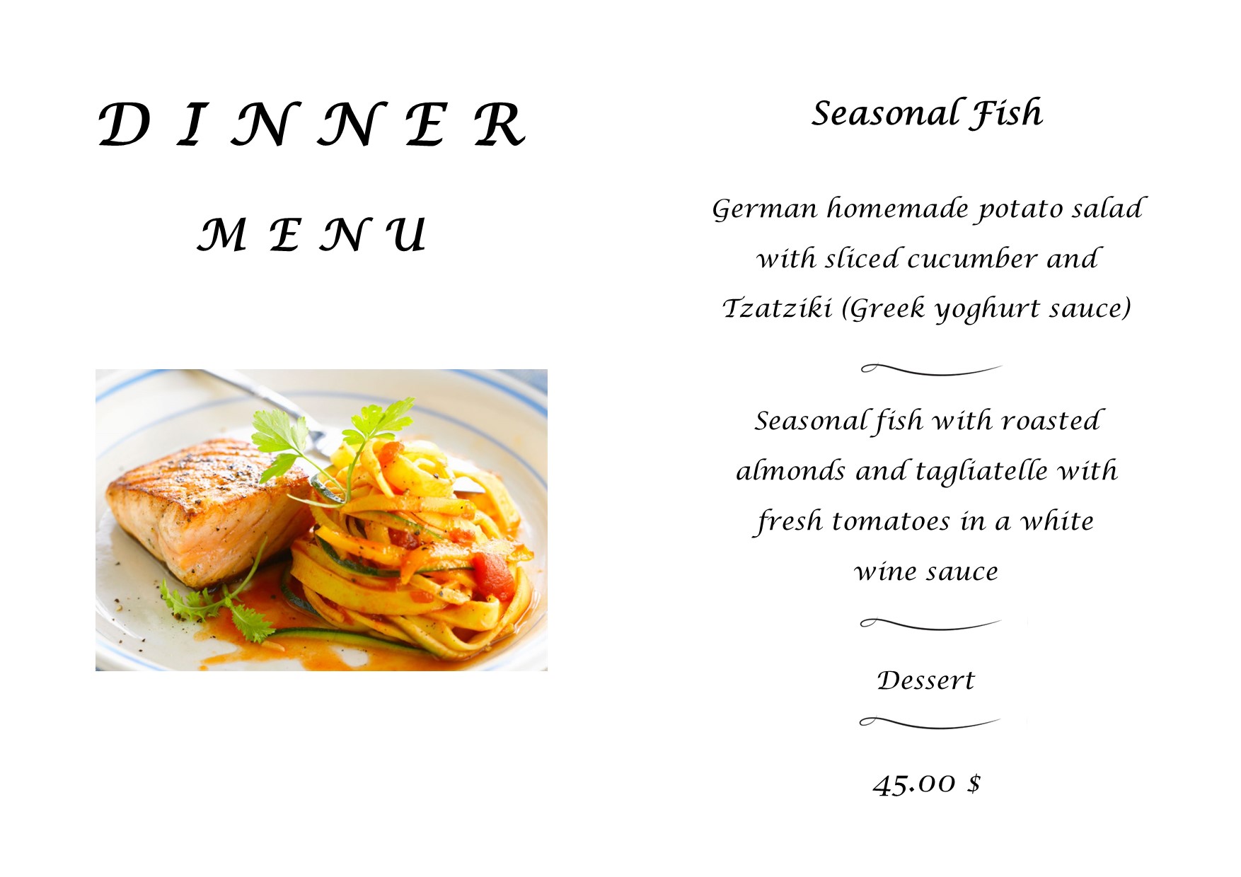 Dinner Menues - GG-Ranch